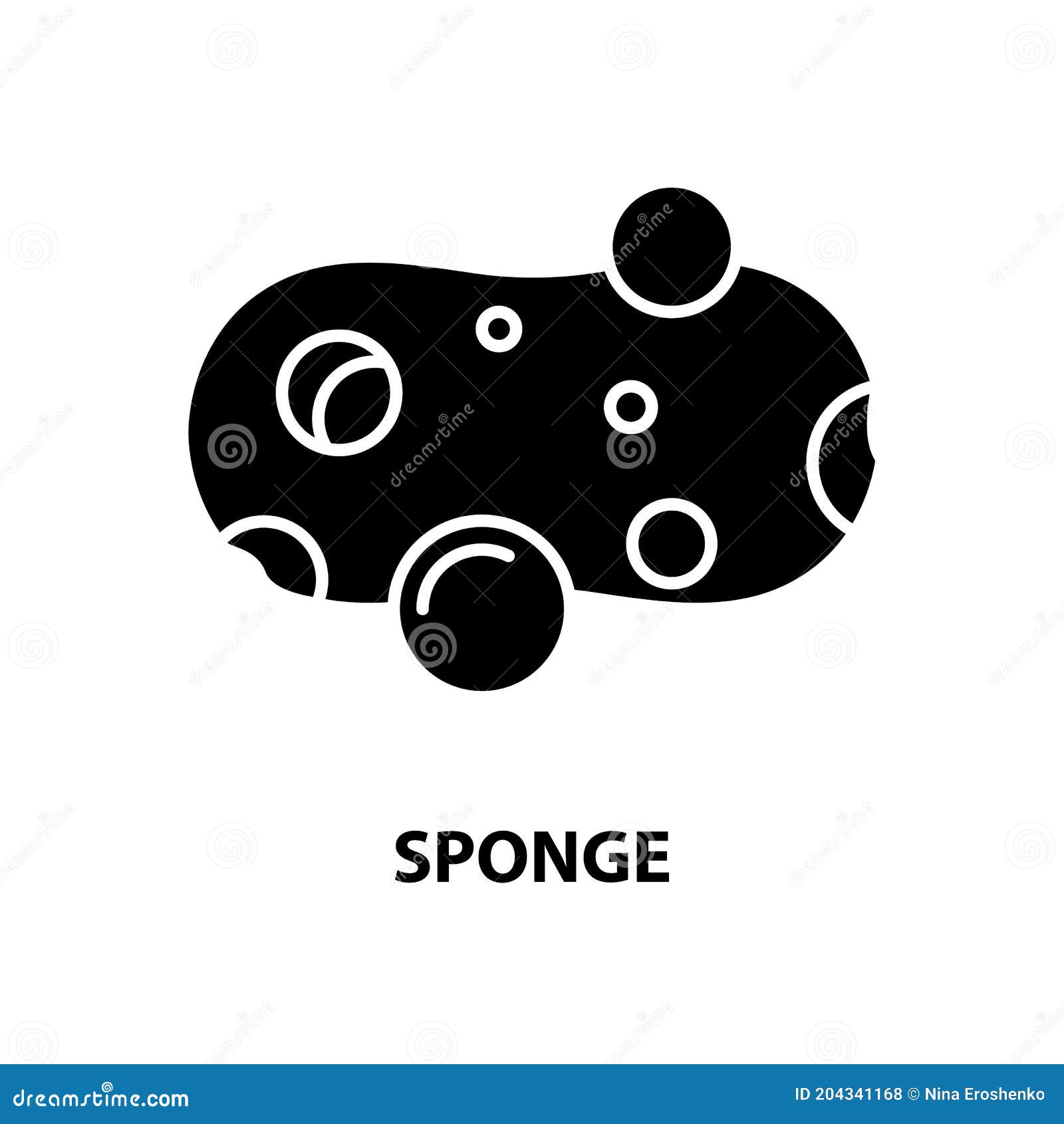Sponge Icon, Black Vector Sign with Editable Strokes, Concept ...