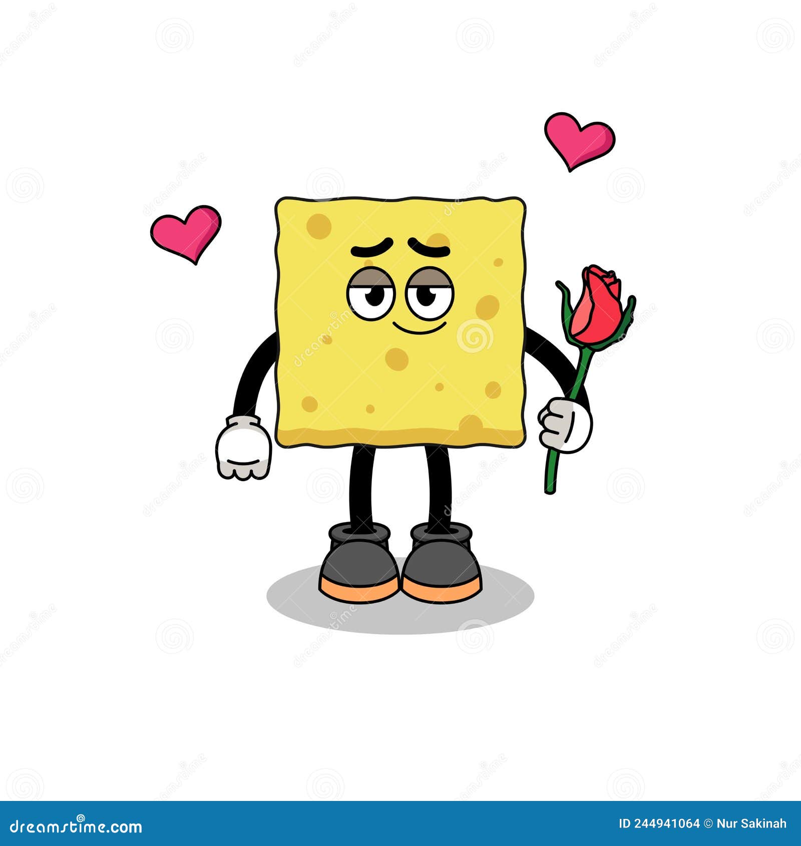Sponge Mascot Falling in Love Stock Vector - Illustration of together ...