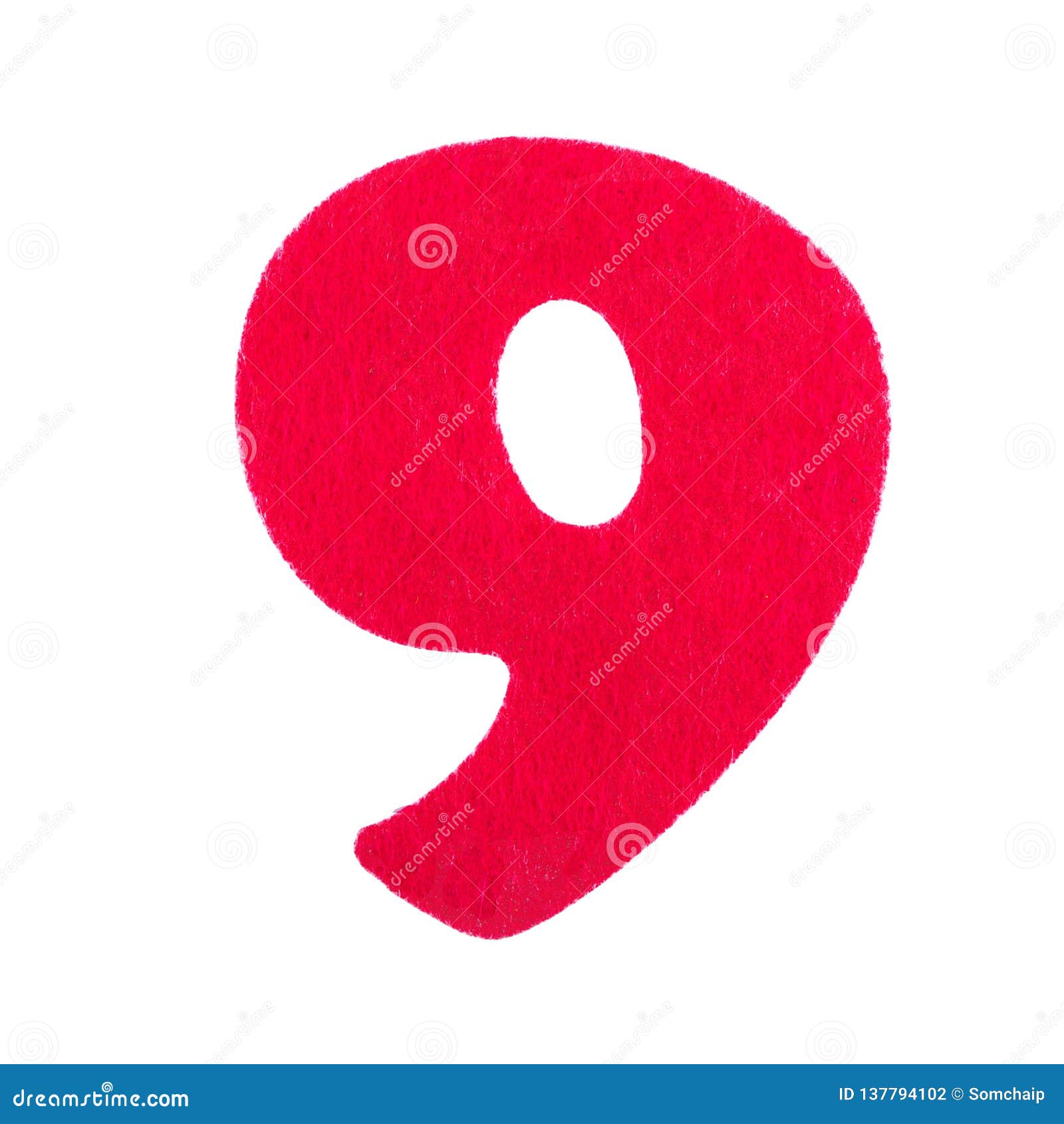 Sponge Number Nine of Red Font Isolated on White Background Stock Photo ...