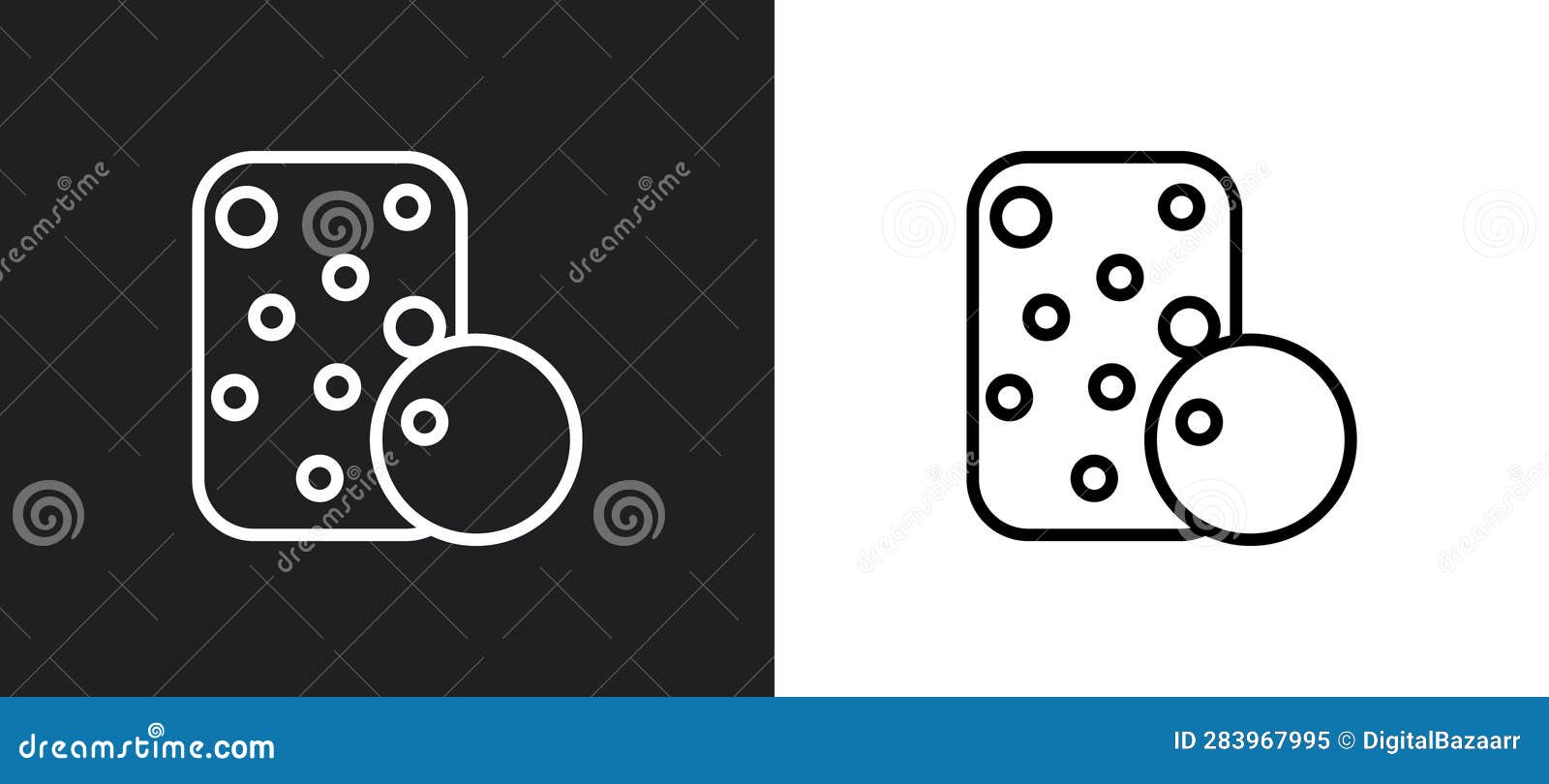 Sponge Outline Icon Vector Illustration. Line Hand Drawn Cleaning Spong ...