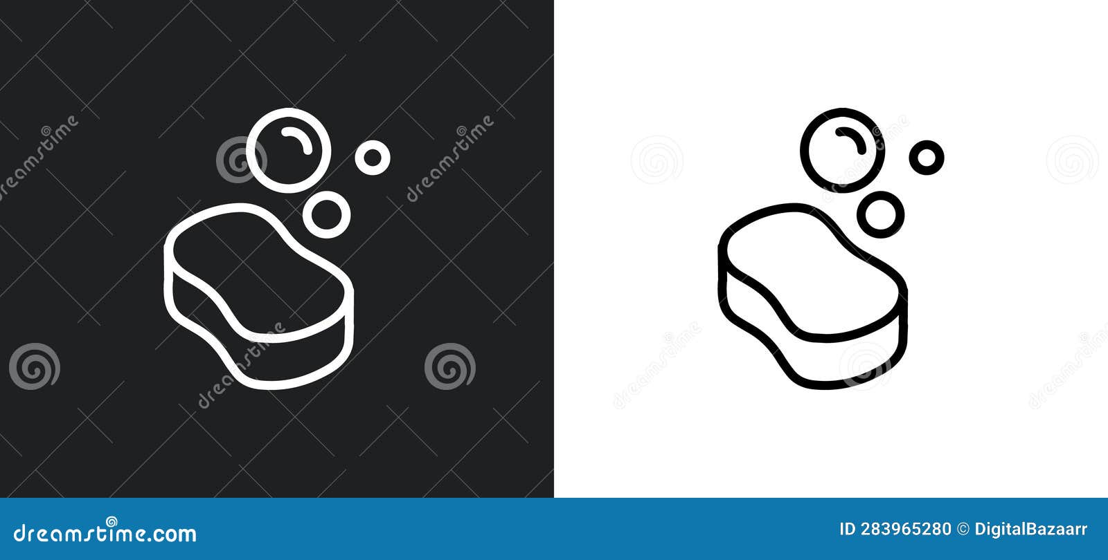 Sponge Outline Icon Vector Illustration. Line Hand Drawn Cleaning Spong ...