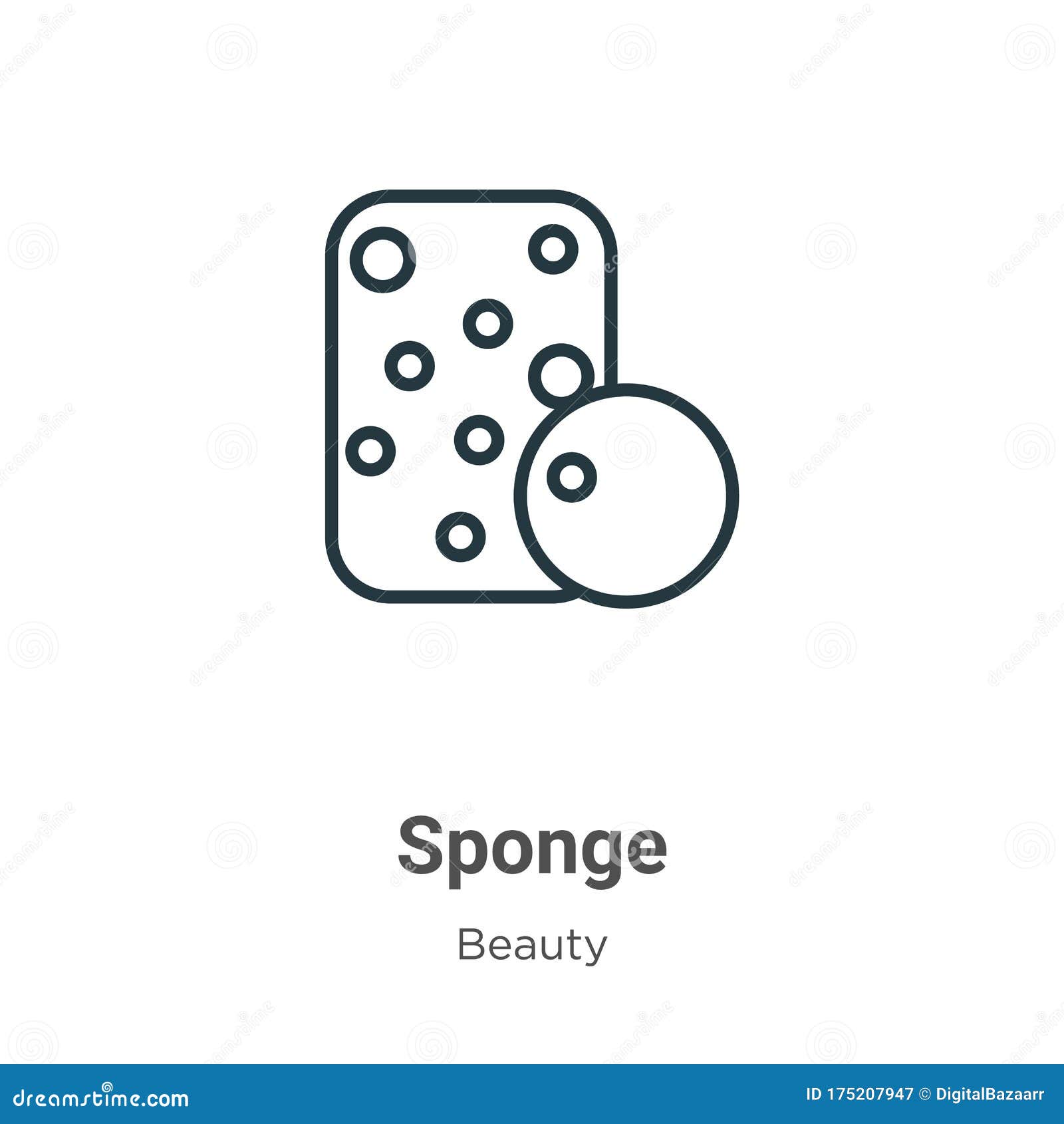 Sponge Outline Icon Vector Illustration. Line Hand Drawn Cleaning Spong ...