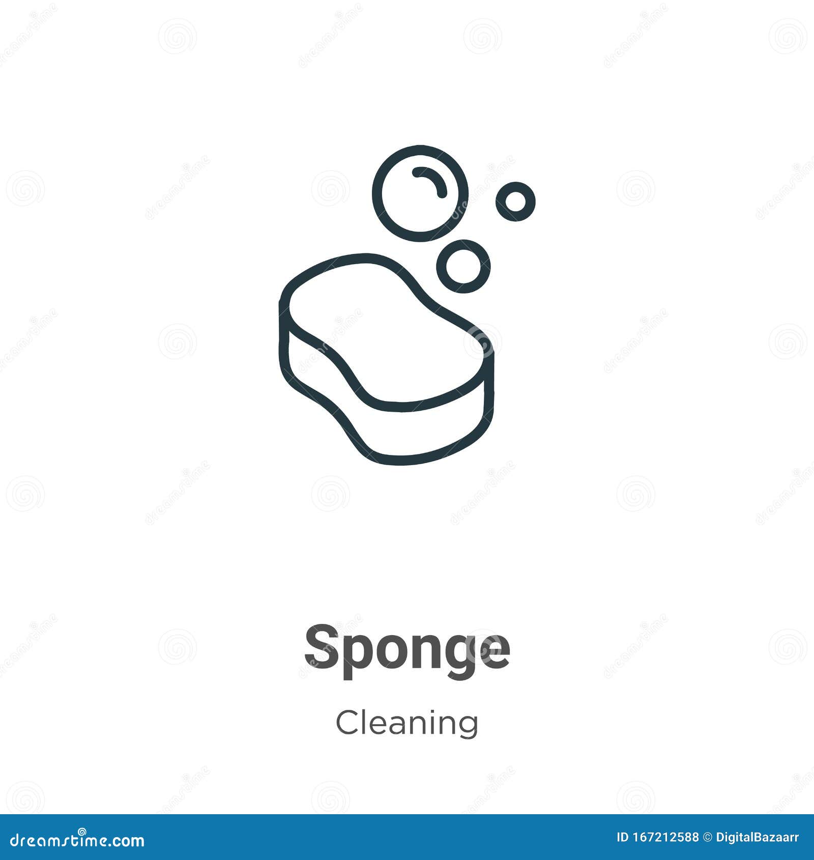 Sponge Outline Icon Vector Illustration. Line Hand Drawn Cleaning Spong ...