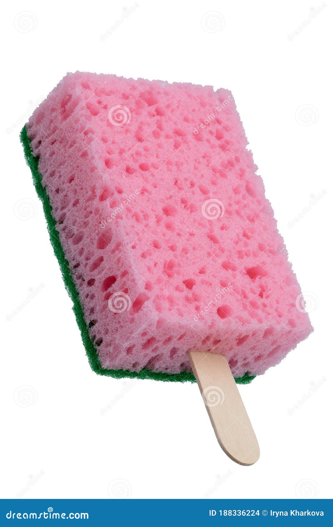 Sponge Popsicle on a Stick Isolated Stock Photo - Image of sanitary ...