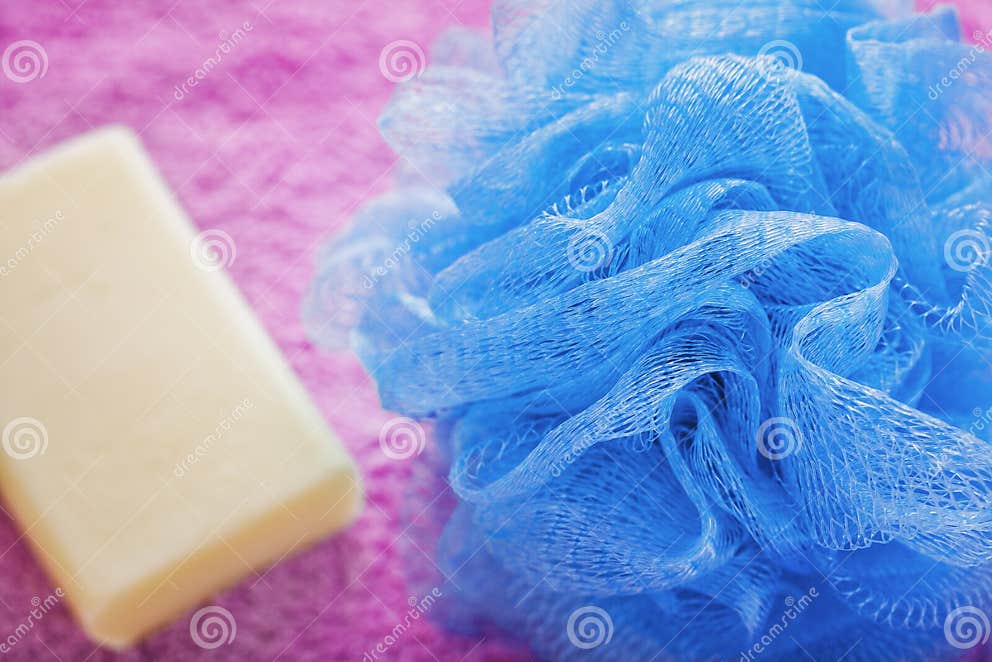 Sponge shower and soap stock image. Image of beauty, hygiene - 28053027