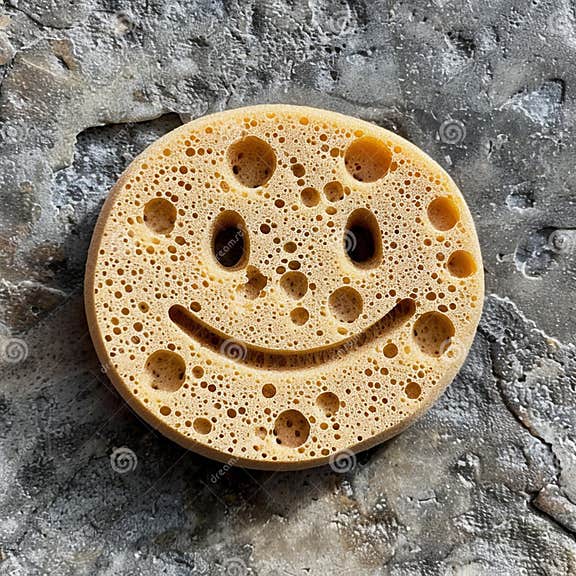 Sponge Smiley Face in Soft Texture Stock Illustration - Illustration of ...