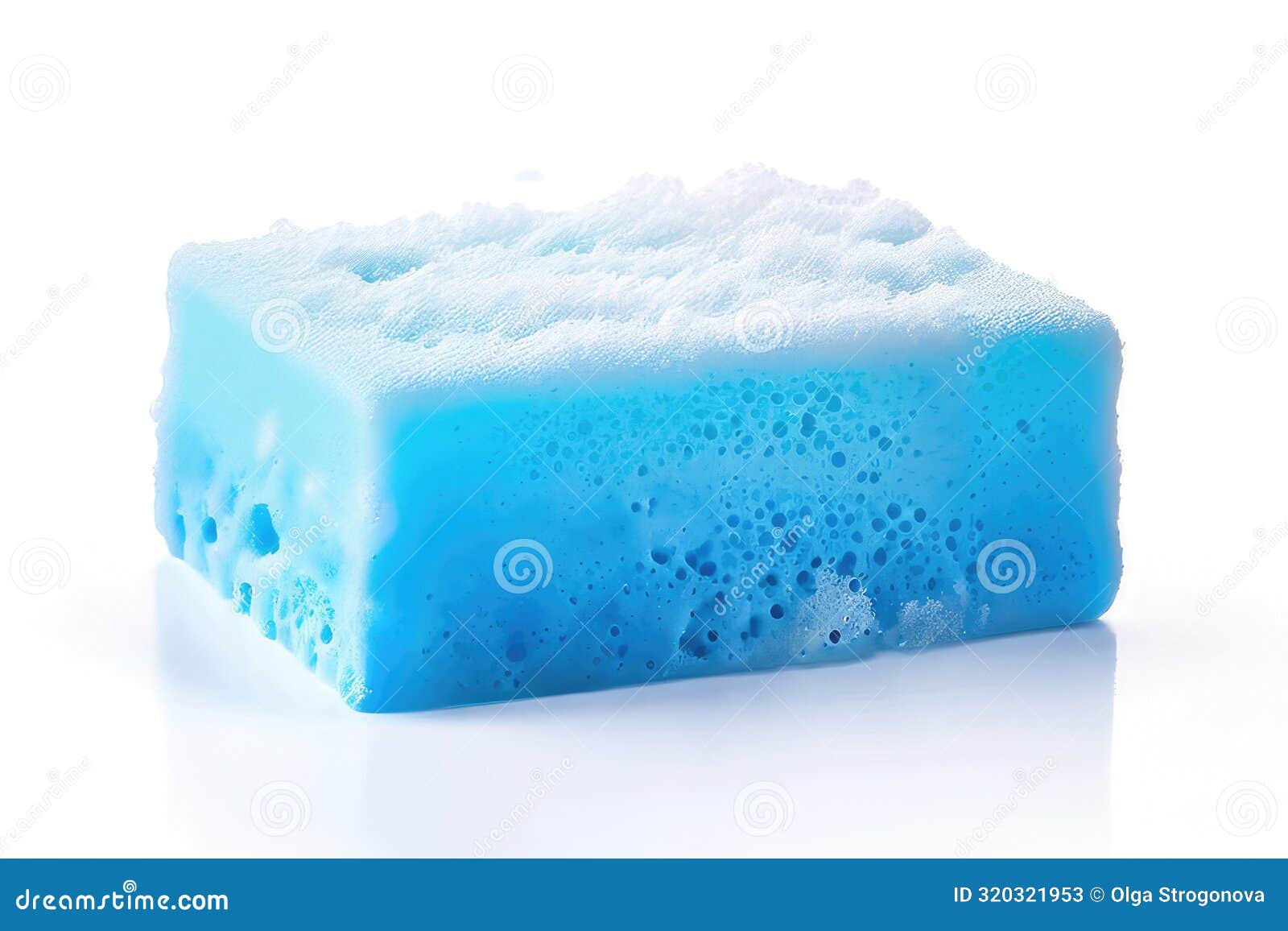 Sponge with soap foam stock image. Image of cleaner - 320321953