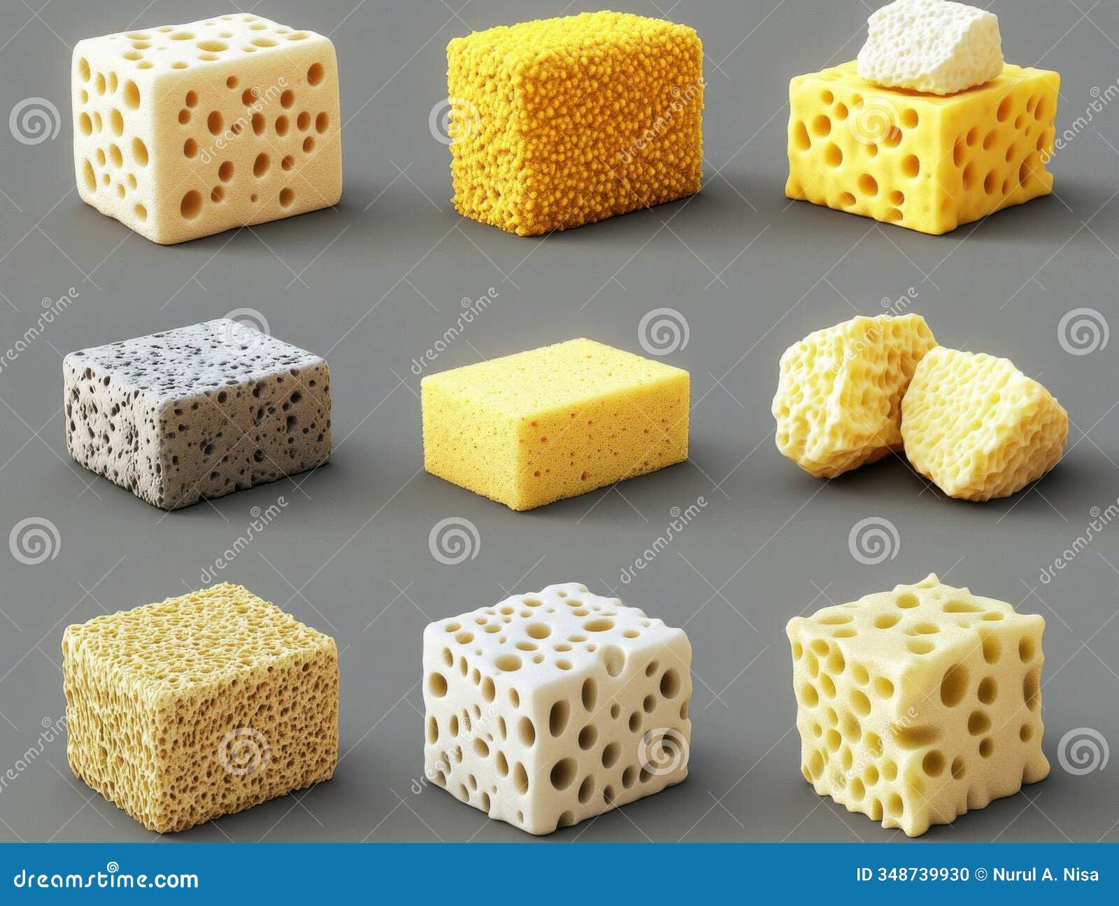 Sponge Texture Variations, a 3D Exploration of Porous Materials Stock ...