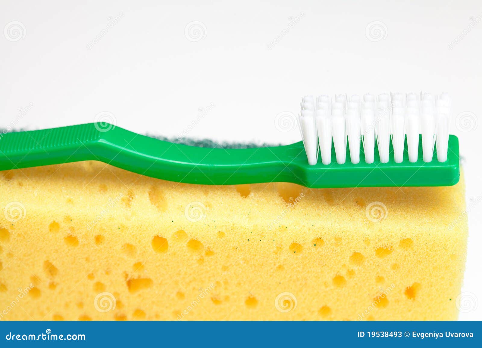 Sponge and toothbrush stock image. Image of dishwasher - 19538493