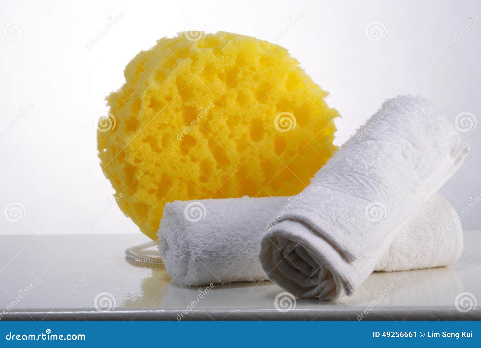 Sponge and towel stock image. Image of care, indoors - 49256661