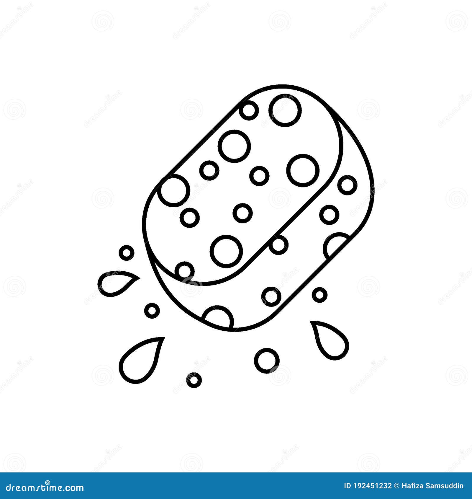 Sponge Vector Outline Illustration. Vector Illustration Decorative ...