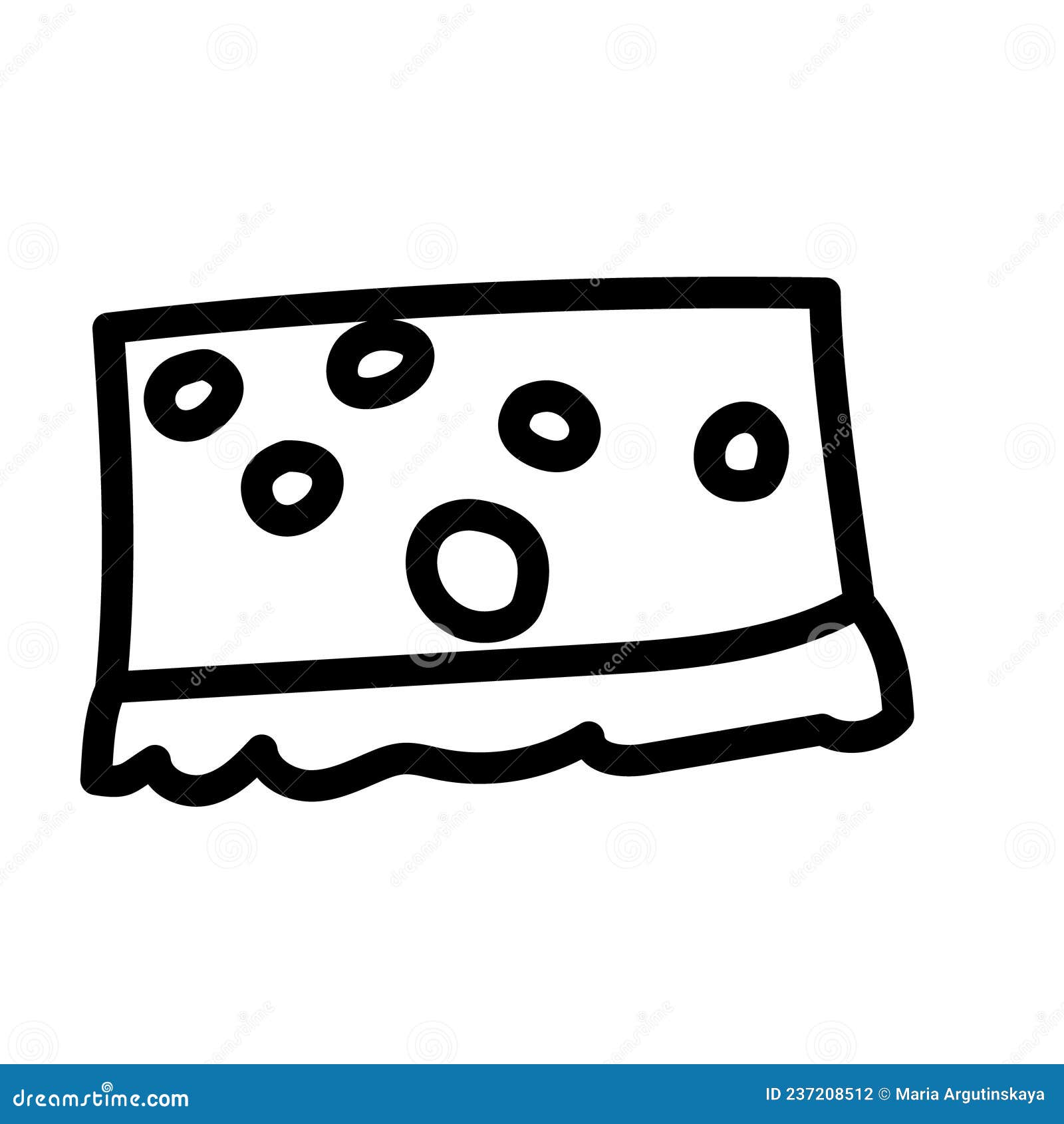 Sponge for Washing Dishes and Cleaning. Vector Hand Drawn Doodle Style ...