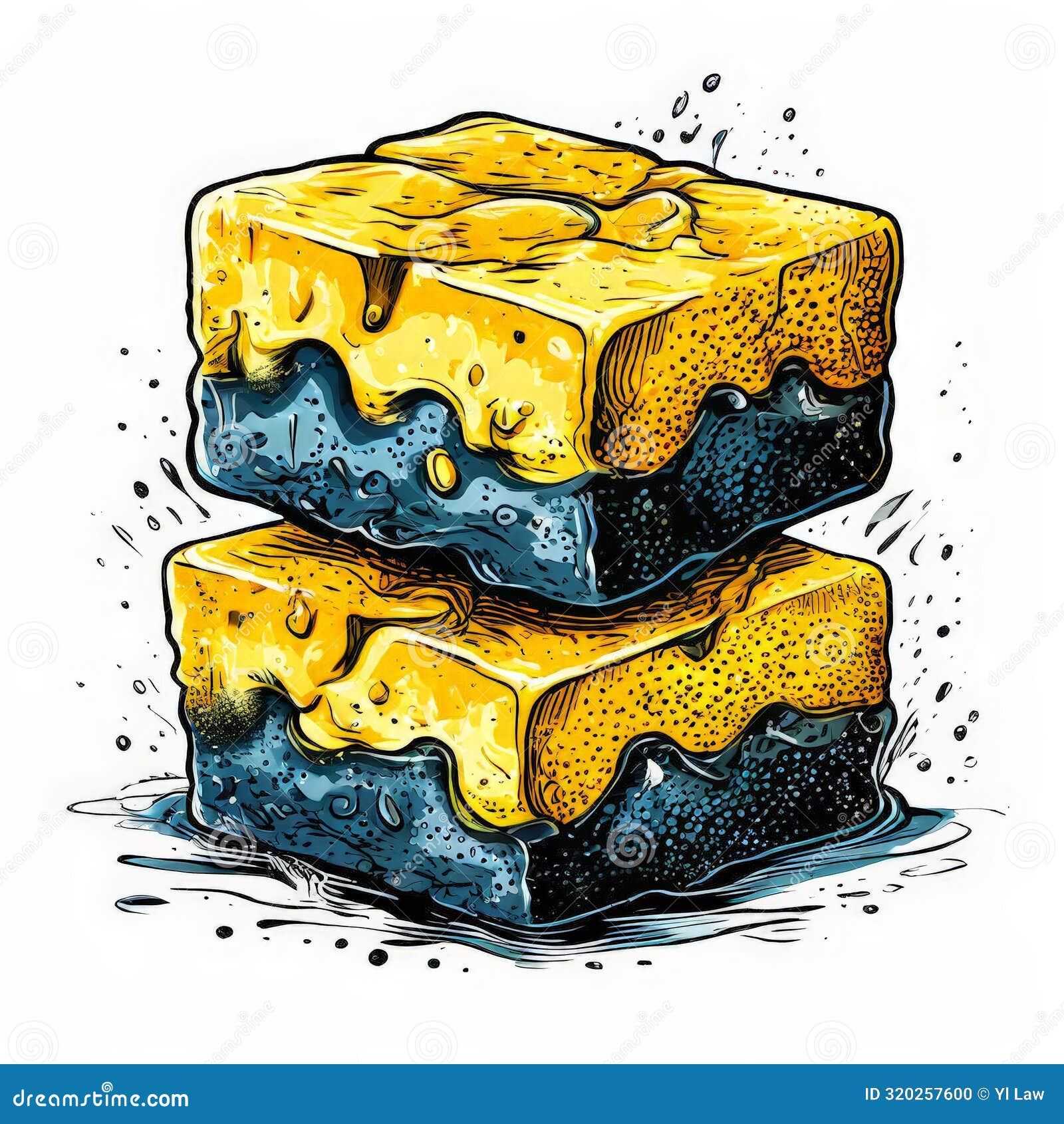 A Sponge for Washing Dishes on the Desk Stock Illustration ...
