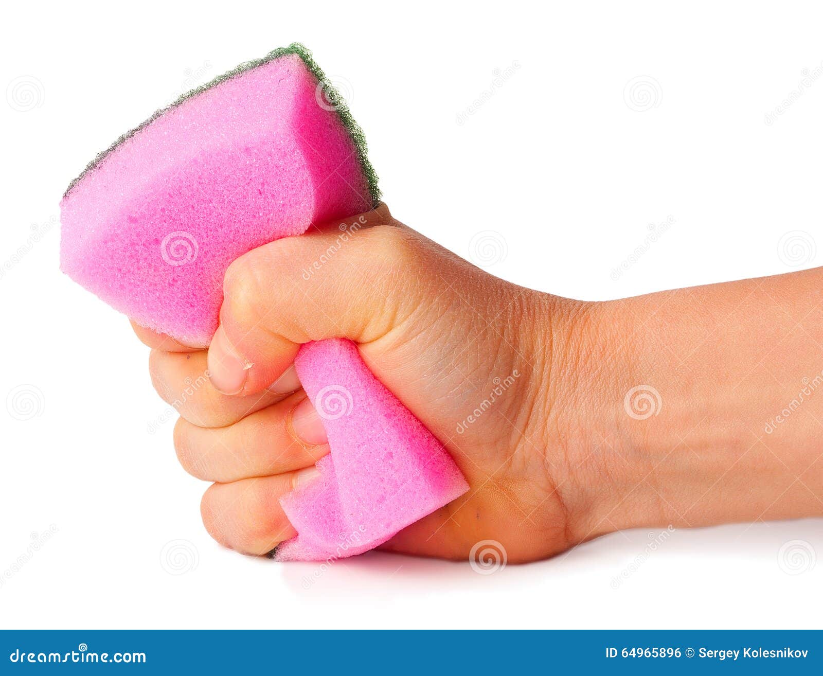 Sponge for Washing Dishes in Hand Isolated on White Stock Photo - Image ...