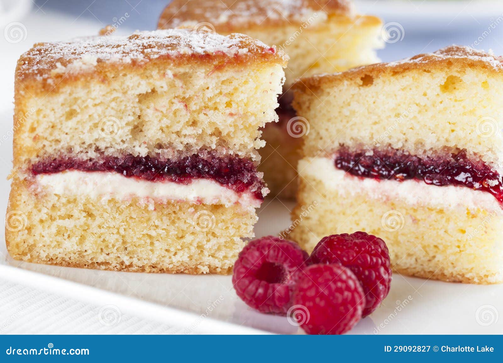 Spongecake and Raspberries stock image. Image of raspberries - 29092827