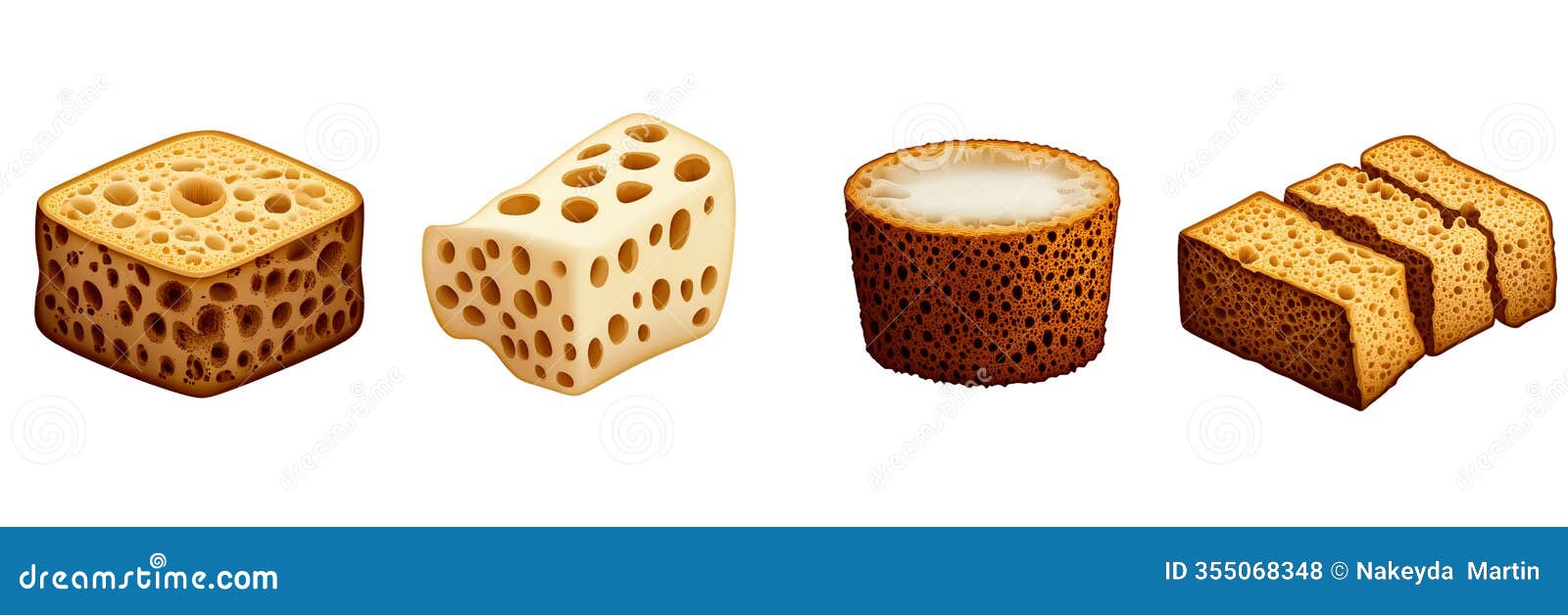 Sponges Collection Various Shapes And Colors Royalty-Free Illustration ...