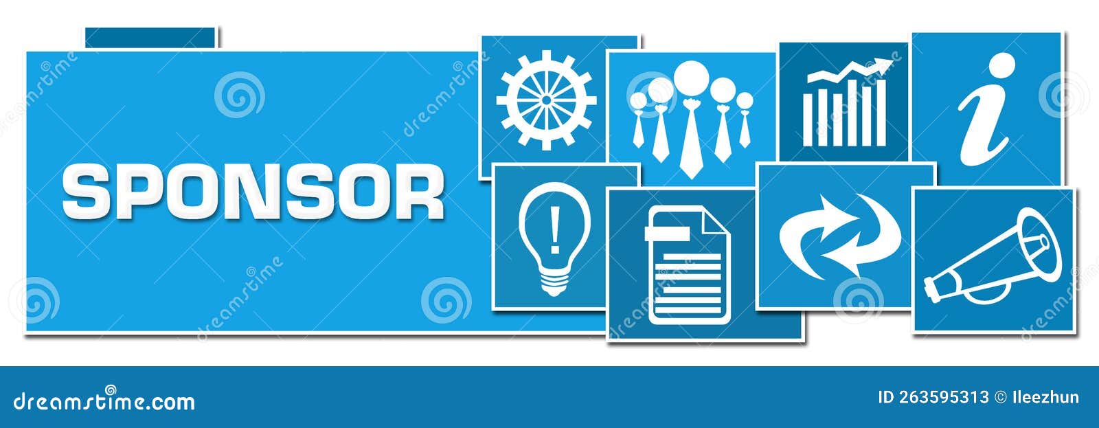 Sponsor Blue Boxes with Business Symbols Stock Illustration ...