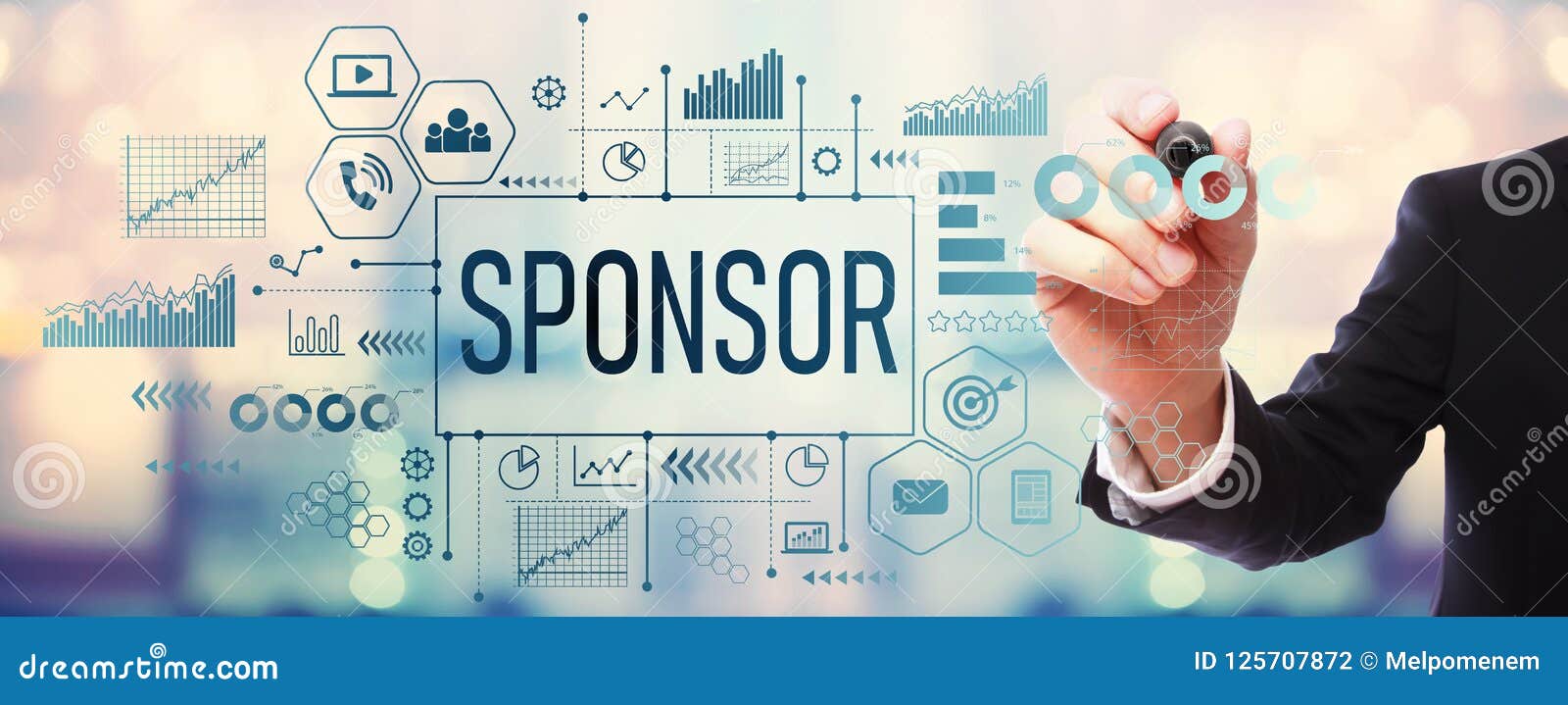 Sponsor with businessman stock photo. Image of diagrams - 125707872