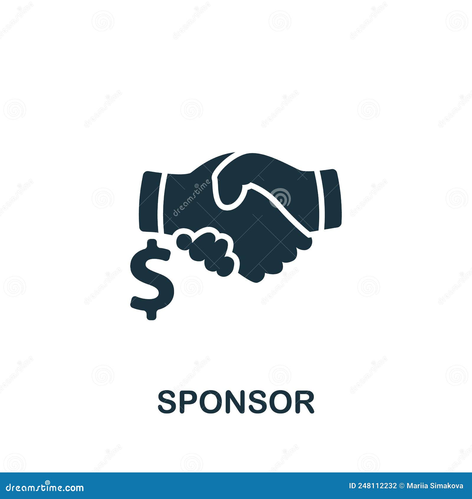 Sponsor Icon Vector Male User Person Profile Avatar With Money Symbol ...