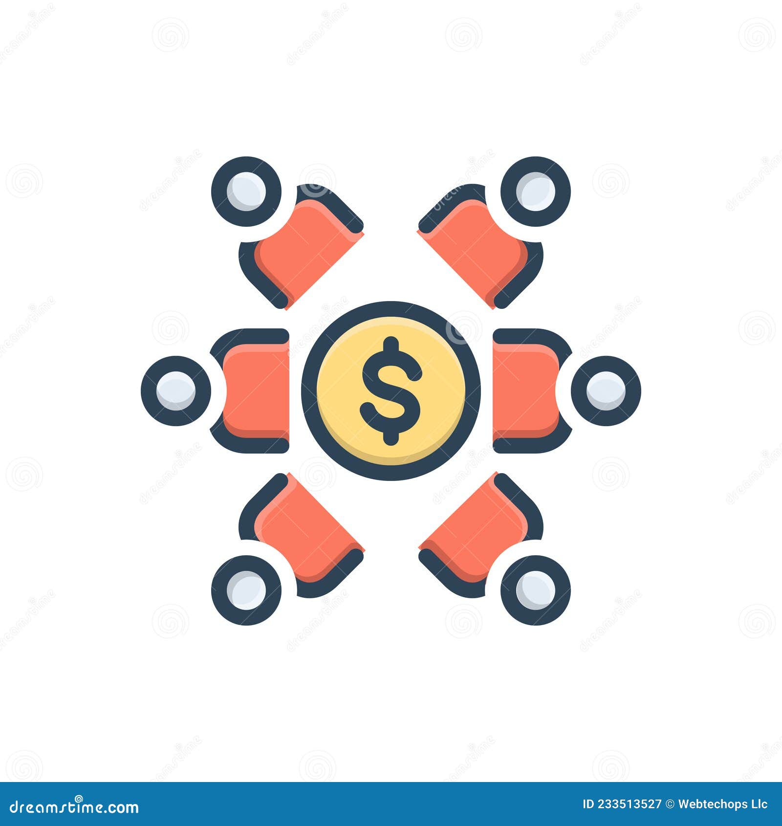 Color Illustration Icon for Sponsor Investment, Sponsorship and Income ...