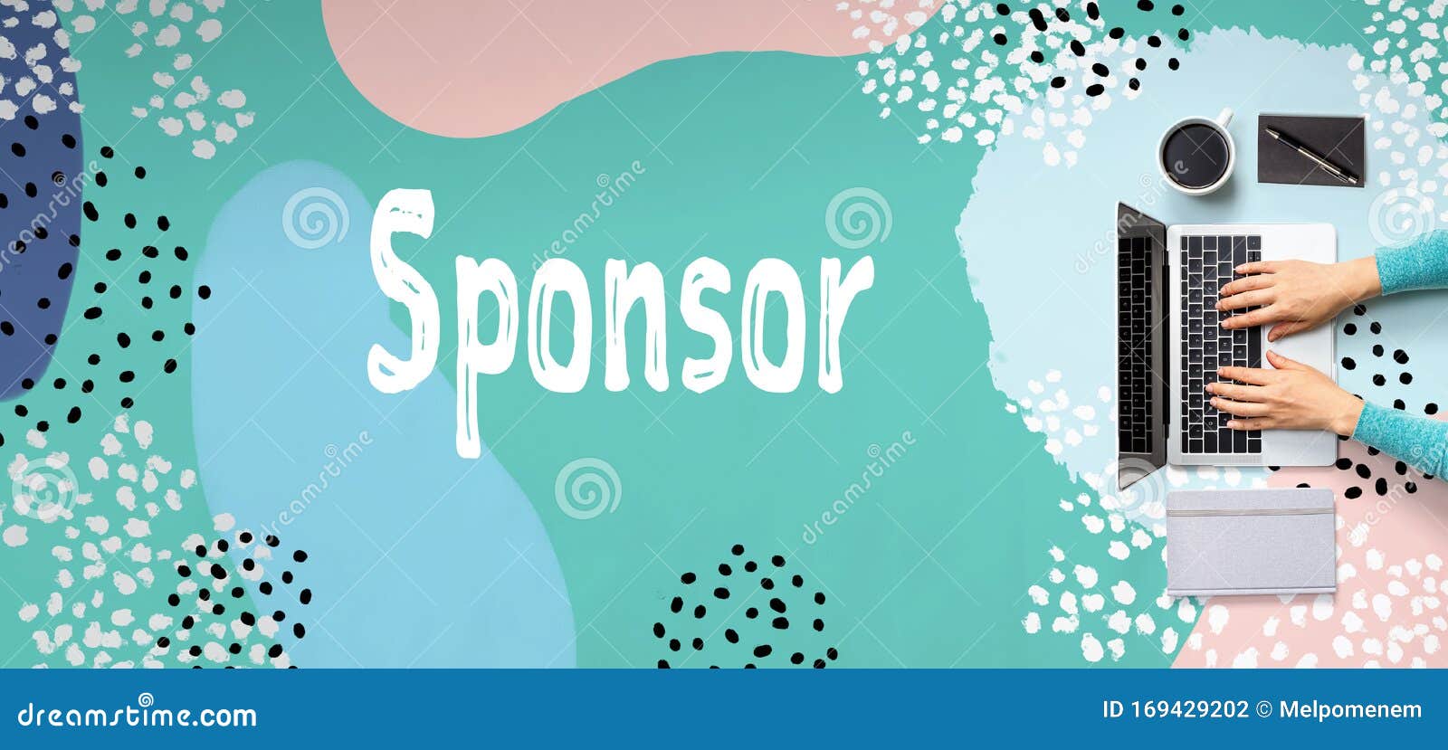 Sponsor with Person Using Laptop Stock Photo - Image of sponsor ...
