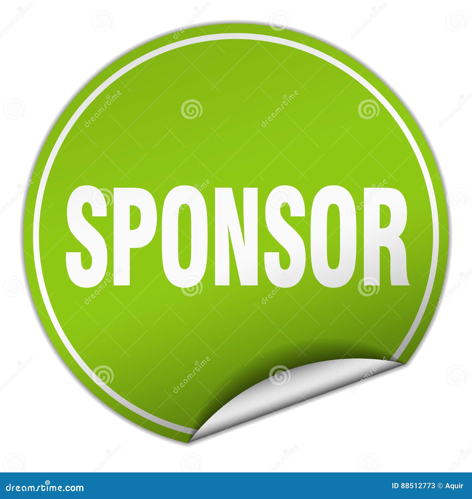 Sponsor Round Green Sticker Stock Vector - Illustration of paper ...