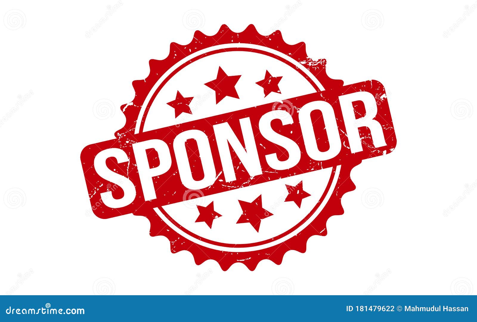 Sponsor Rubber Stamp. Red Sponsor Rubber Grunge Stamp Seal Vector ...