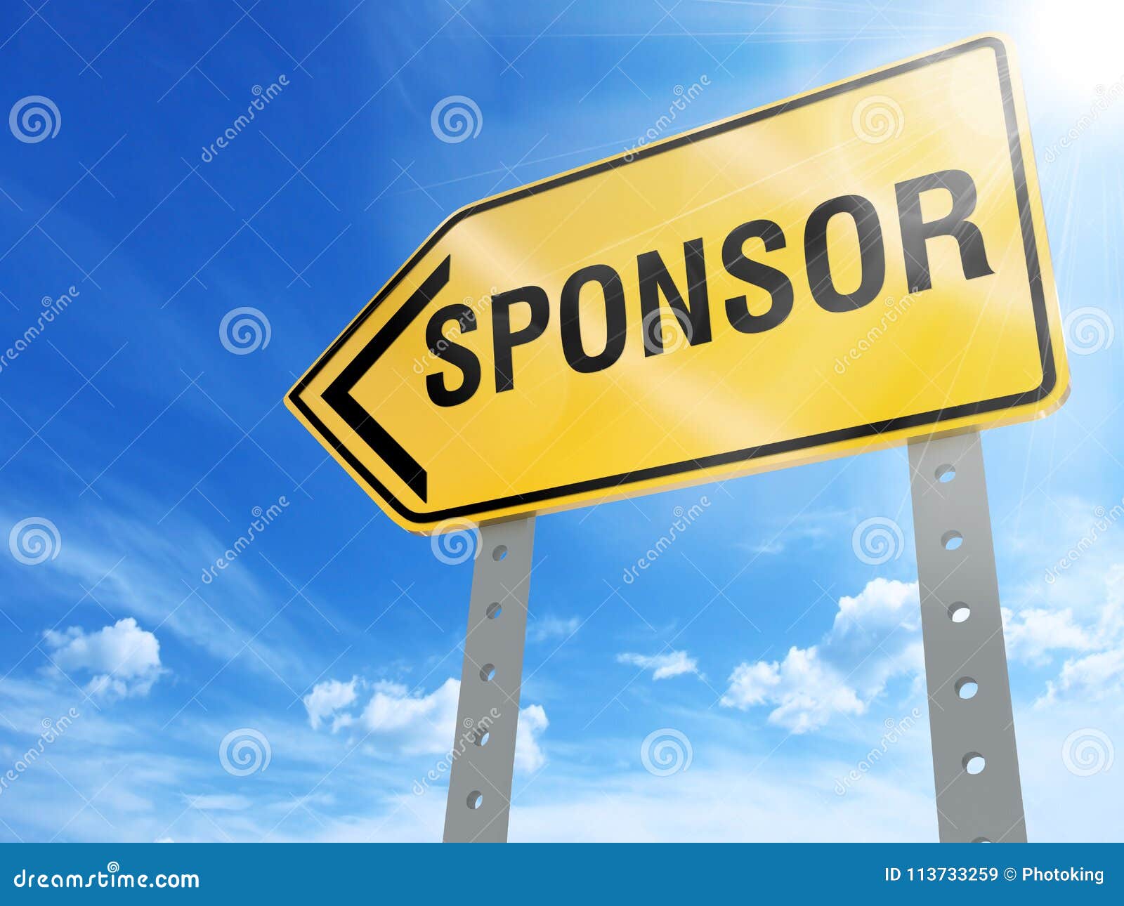 Sponsor sign stock illustration. Illustration of charity - 113733259
