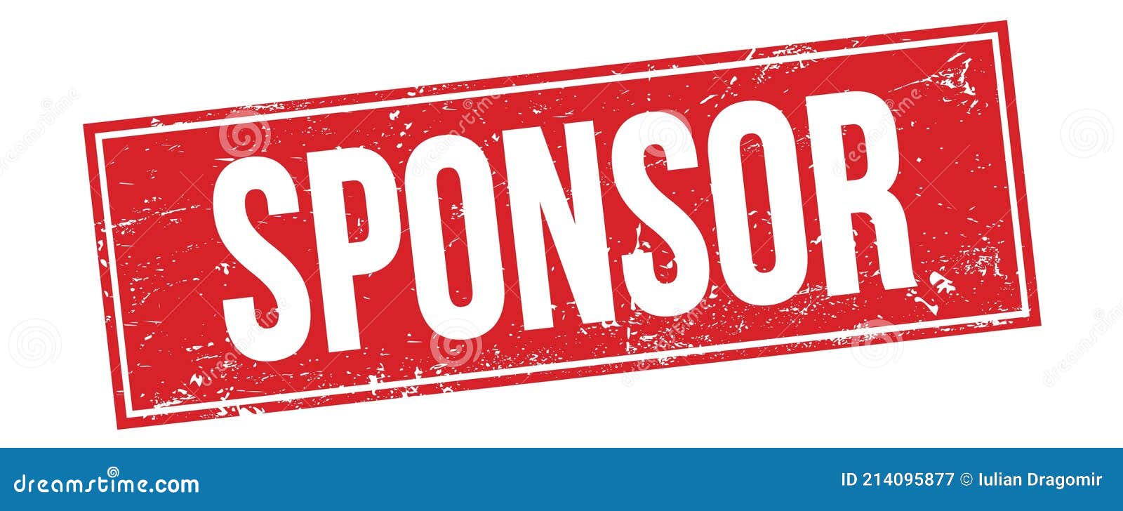 SPONSOR Text on Red Grungy Rectangle Stamp Stock Illustration ...