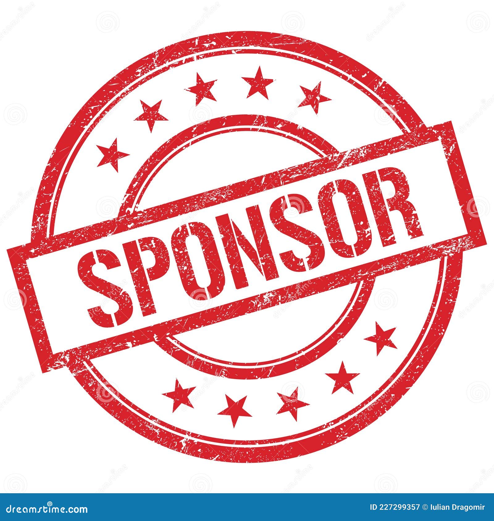 SPONSOR Text Written on Red Vintage Stamp Stock Illustration ...