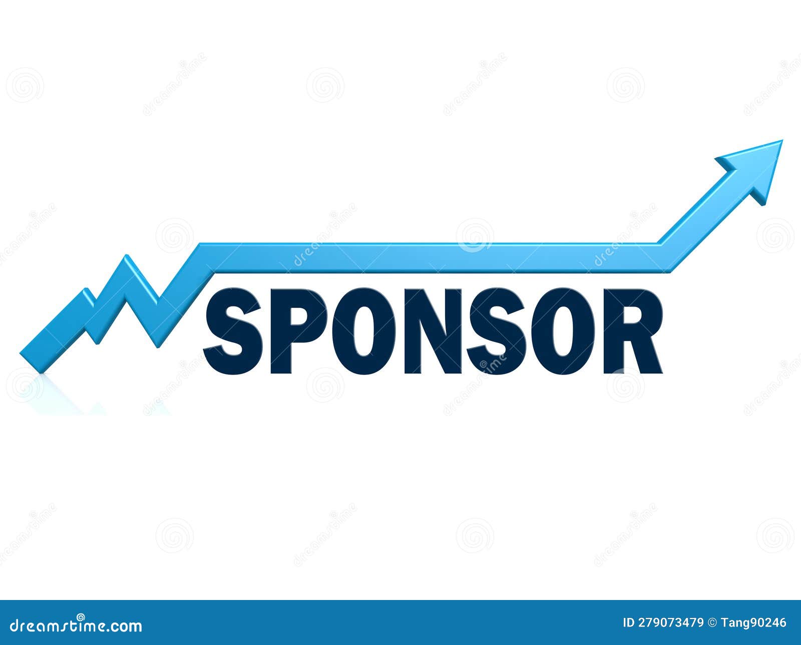 Sponsor Word with Blue Grow Arrow Stock Illustration - Illustration of ...