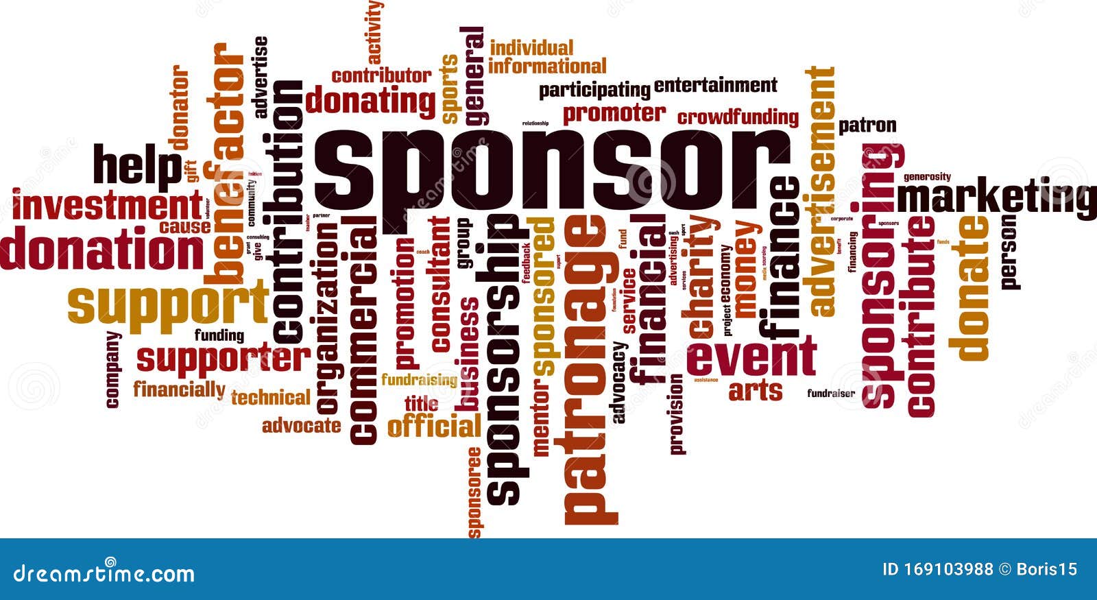 Sponsor word cloud stock vector. Illustration of patronage - 169103988