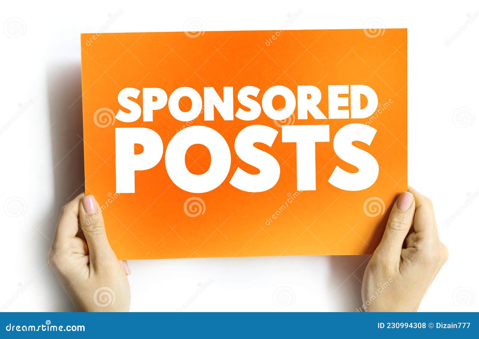 Sponsored Posts Text Card, Concept Background Stock Photo - Image of ...