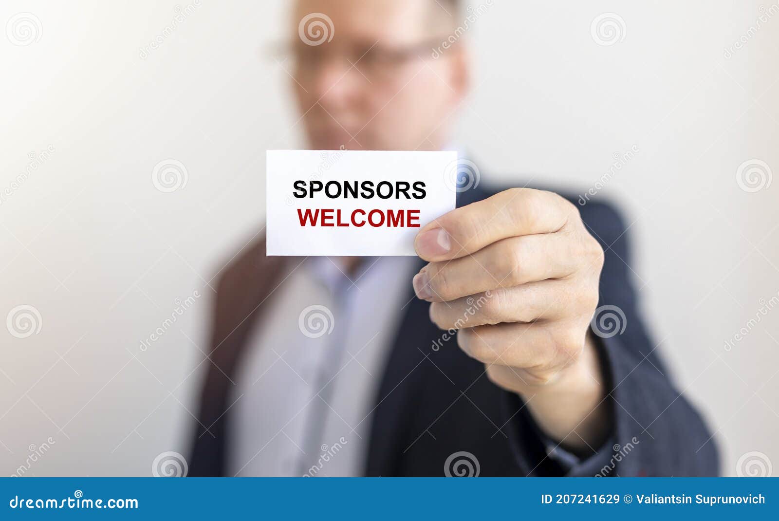 Sponsors Welcome or Wanted Inscription on Paper Stock Image - Image of ...