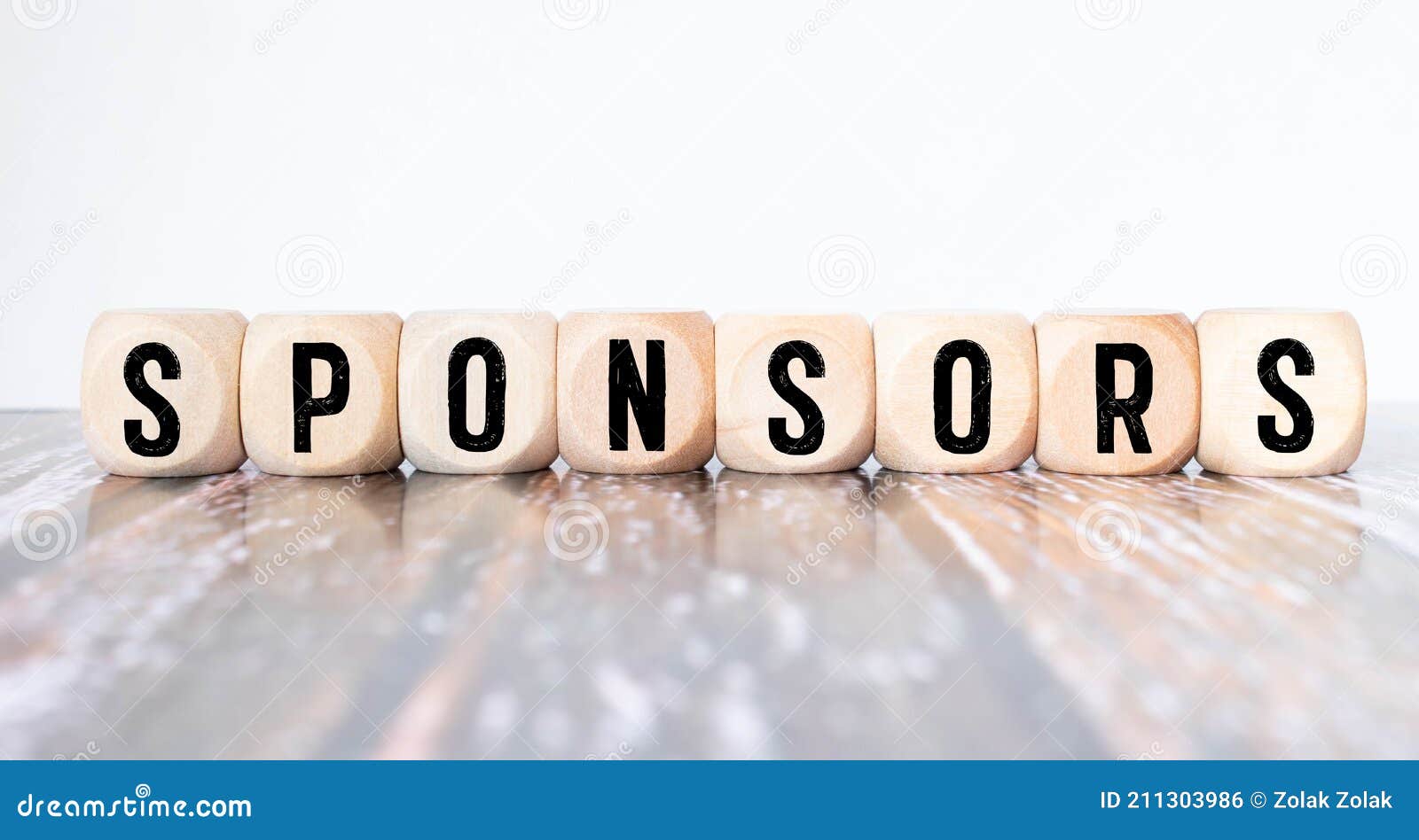 SPONSORS Word Made with Building Blocks Stock Photo - Image of wooden ...