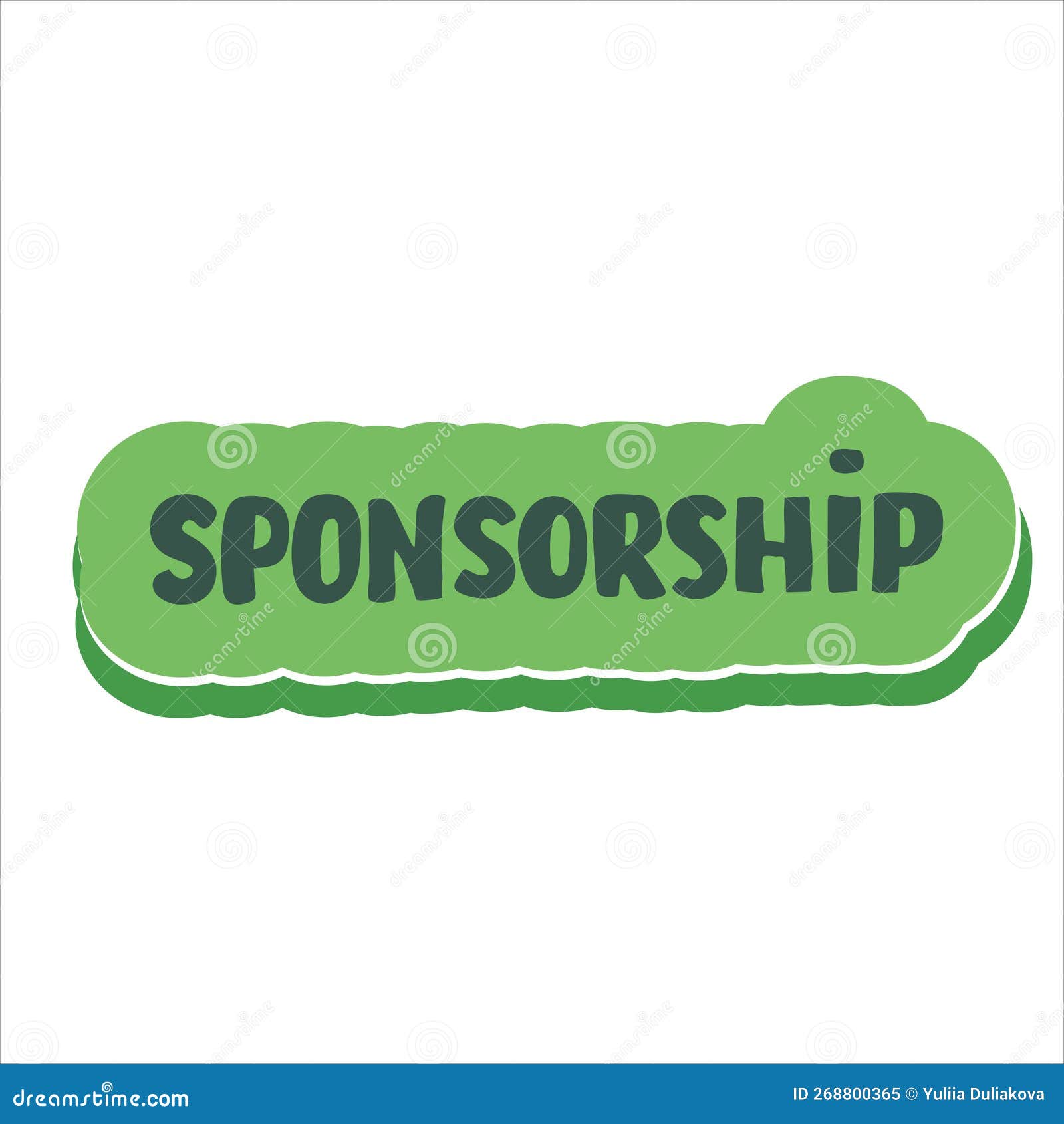 Sponsorship Hand Drawing Lettering Word On White, Cartoon Vector ...