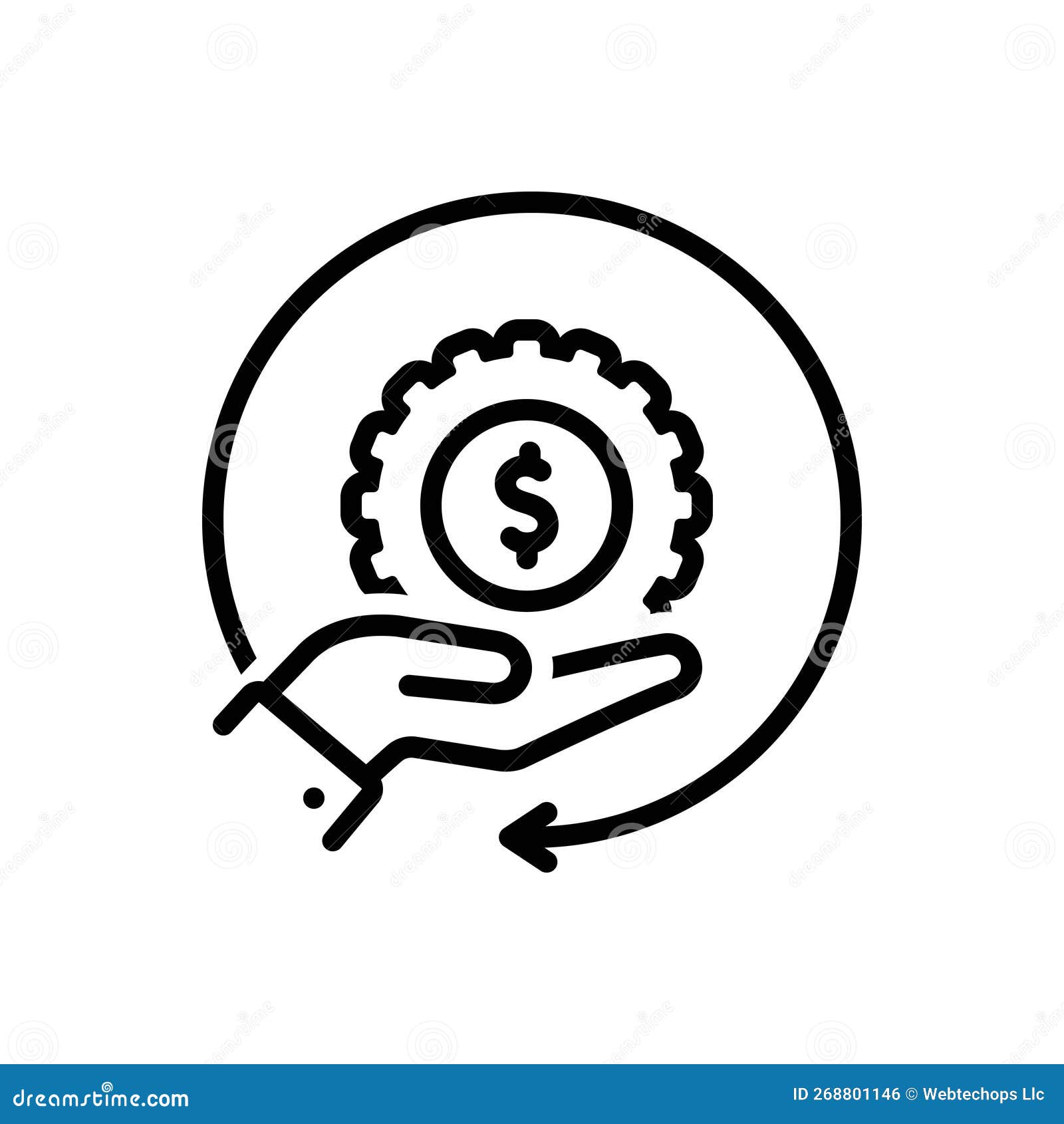 Black Line Icon for Sponsorship, Charity and Funding Stock Illustration ...