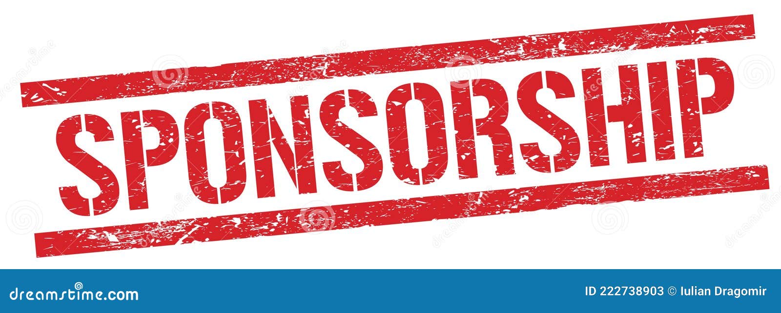 SPONSORSHIP Text on Red Grungy Rectangle Stamp Stock Illustration ...