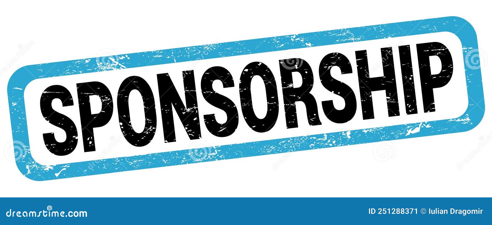 SPONSORSHIP Text Written on Blue-black Rectangle Stamp Stock ...