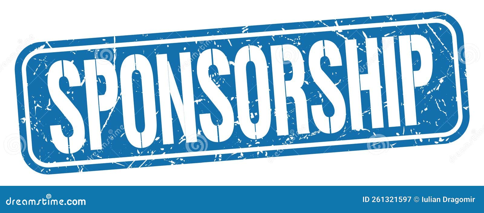 SPONSORSHIP Text Written on Blue Stamp Sign Stock Illustration ...