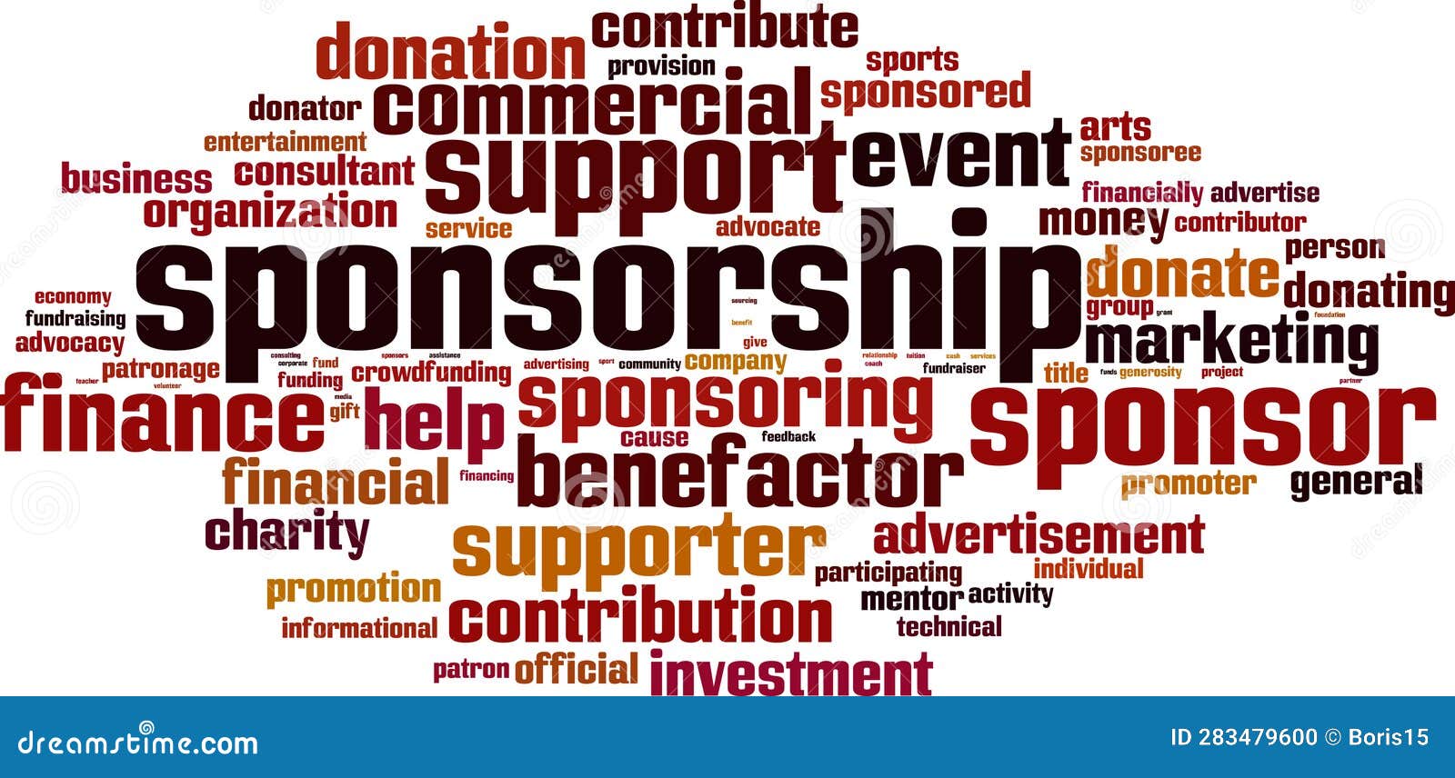 Sponsorship word cloud stock vector. Illustration of sports - 283479600