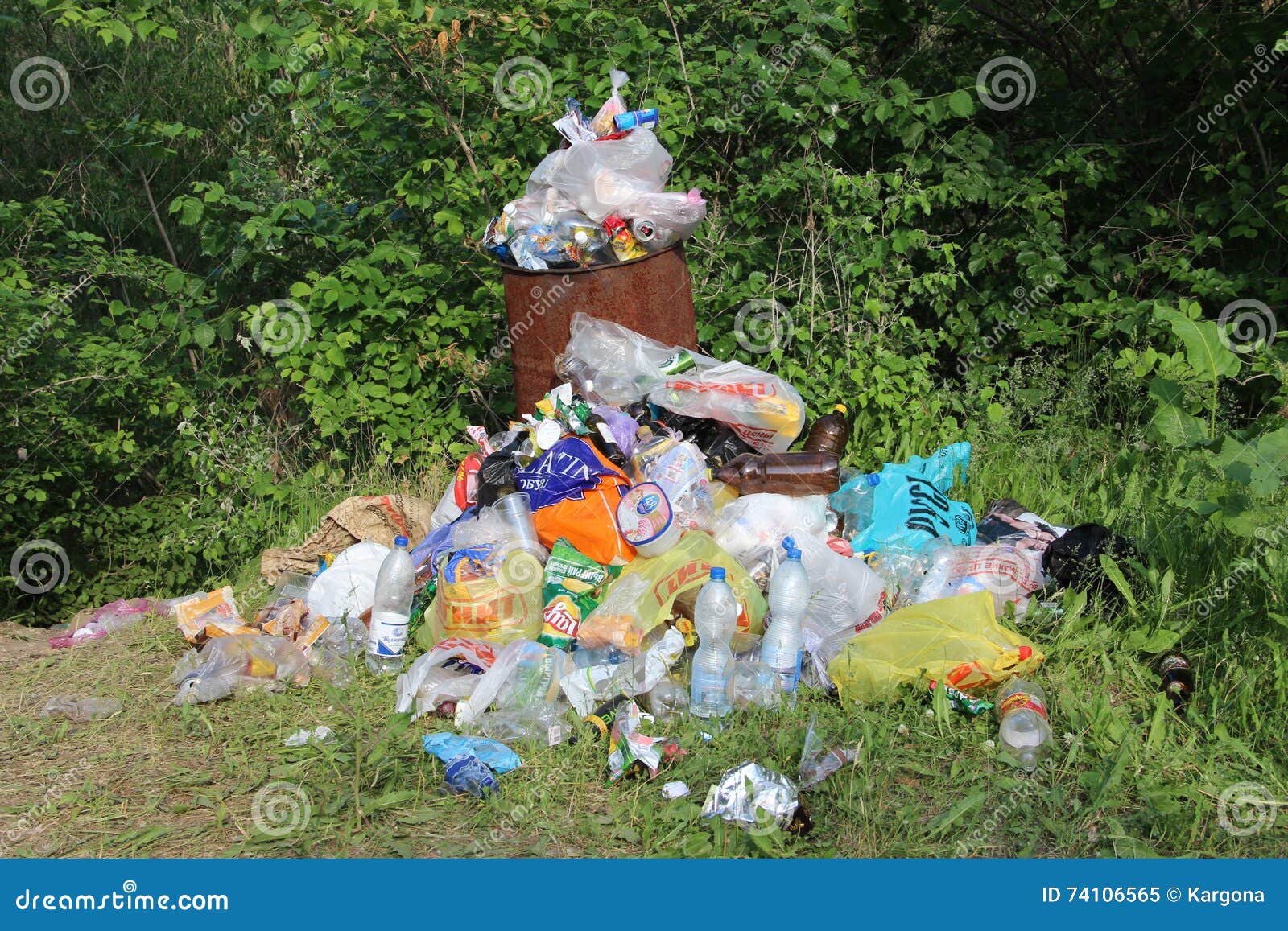 Overfilled Garbage Wheelie Bins With Colourful Lids Editorial Image ...