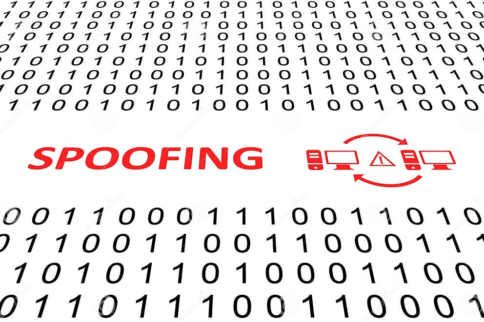 SPOOFING Concept Binary Code 3d Stock Illustration - Illustration of ...