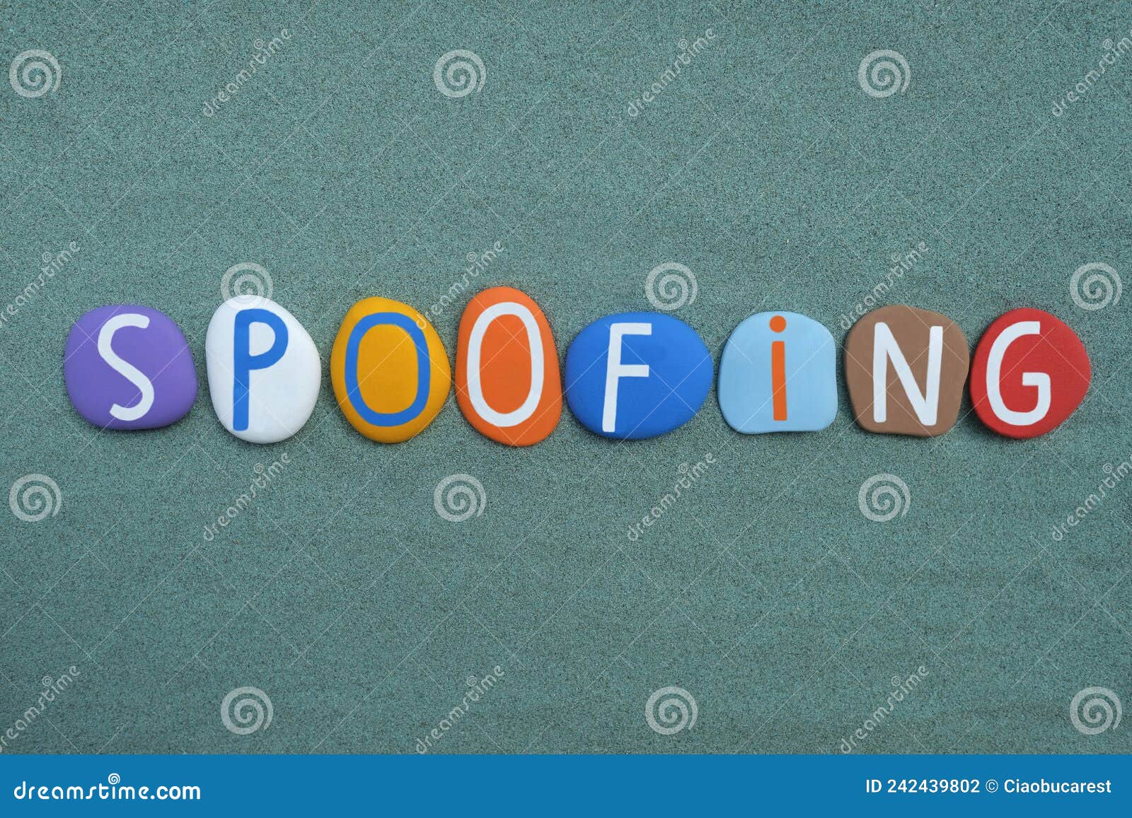 Spoofing, Network Security Term Composed with Multi Colored Stone ...