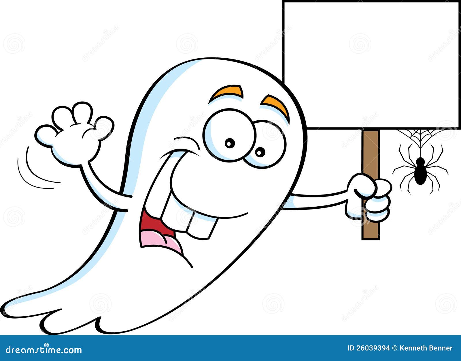 Spook dat een teken houdt vector illustratie. Illustration of behandel ...