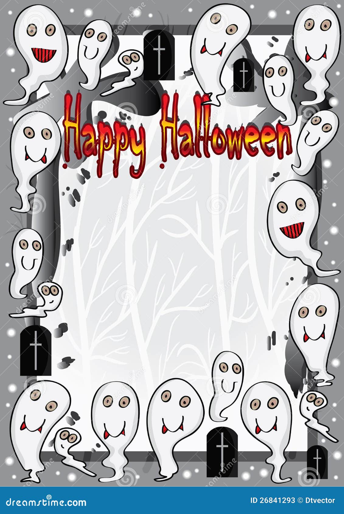 Spook en Geest Frame_eps vector illustratie. Illustration of trek ...