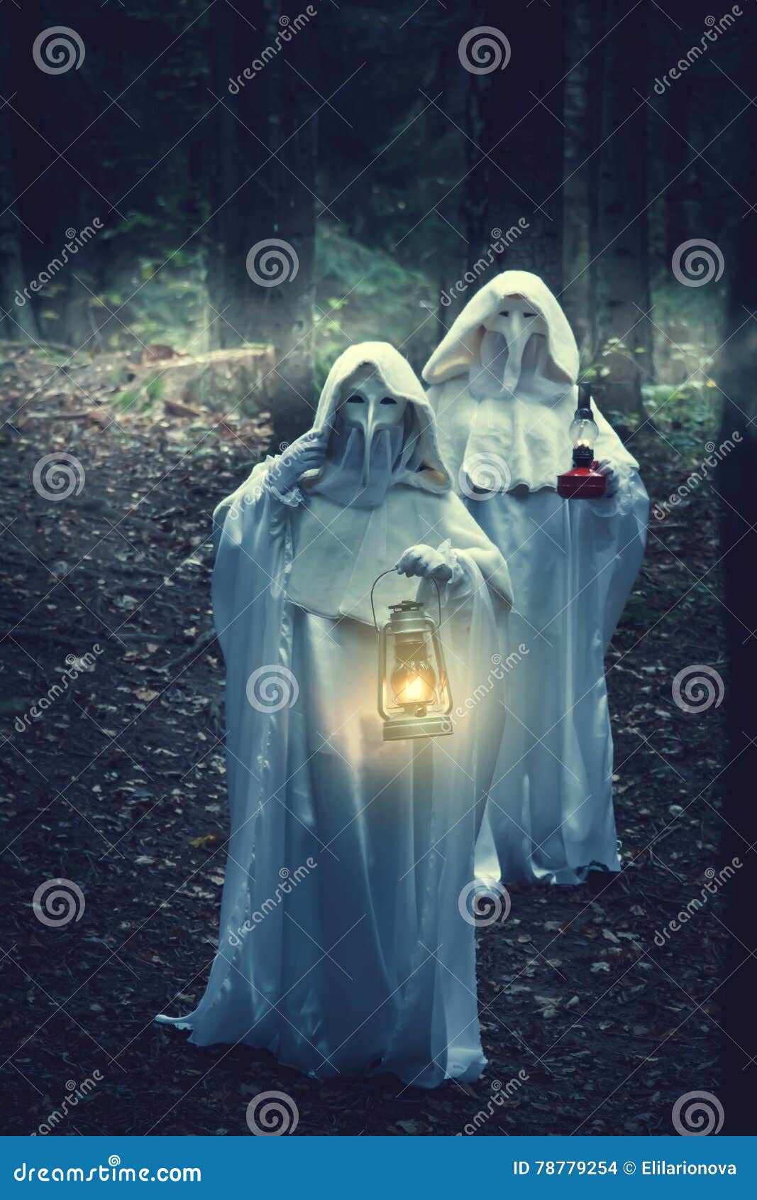 Spook Twee in Een Donker Bos Stock Foto - Image of fantasie, bomen ...