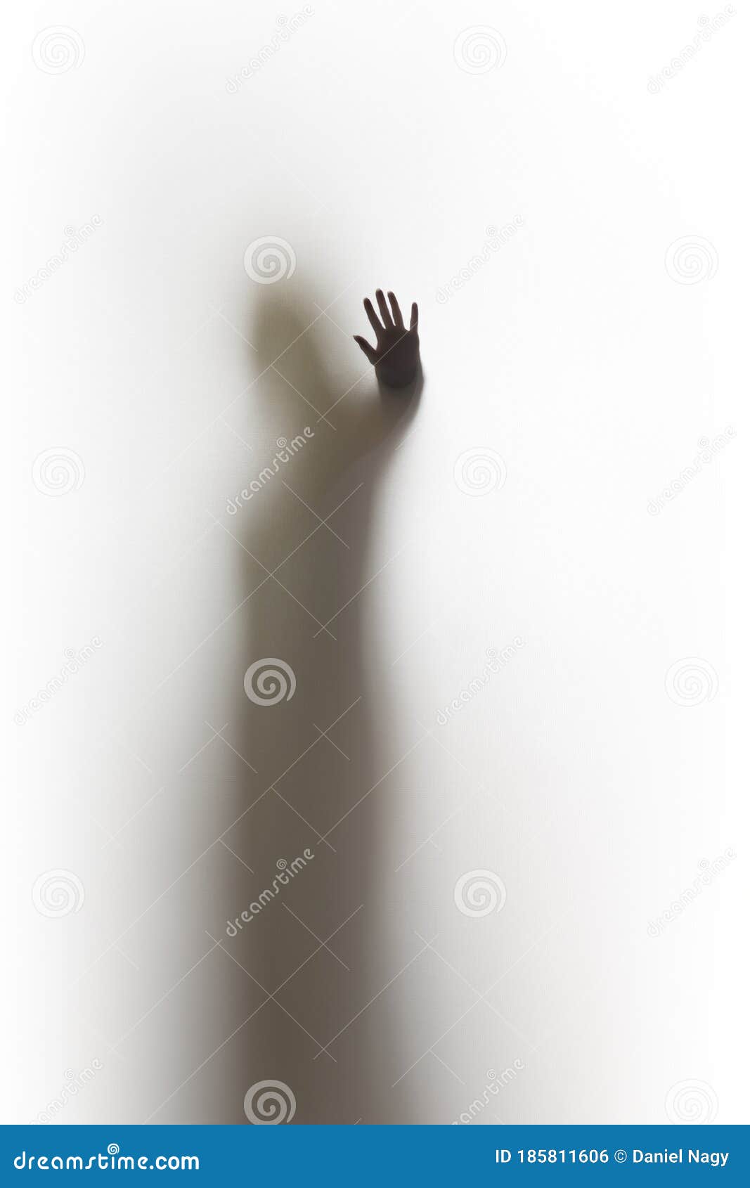 Diffuse Silhouette of a Human Body, Sharp Hand and Finger Shadow. Stock ...