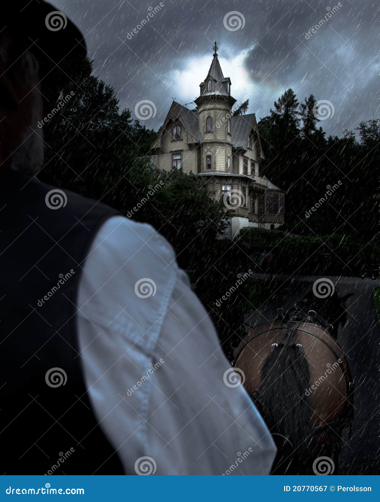 Spookhuis stock afbeelding. Image of donker, halloween - 20770567