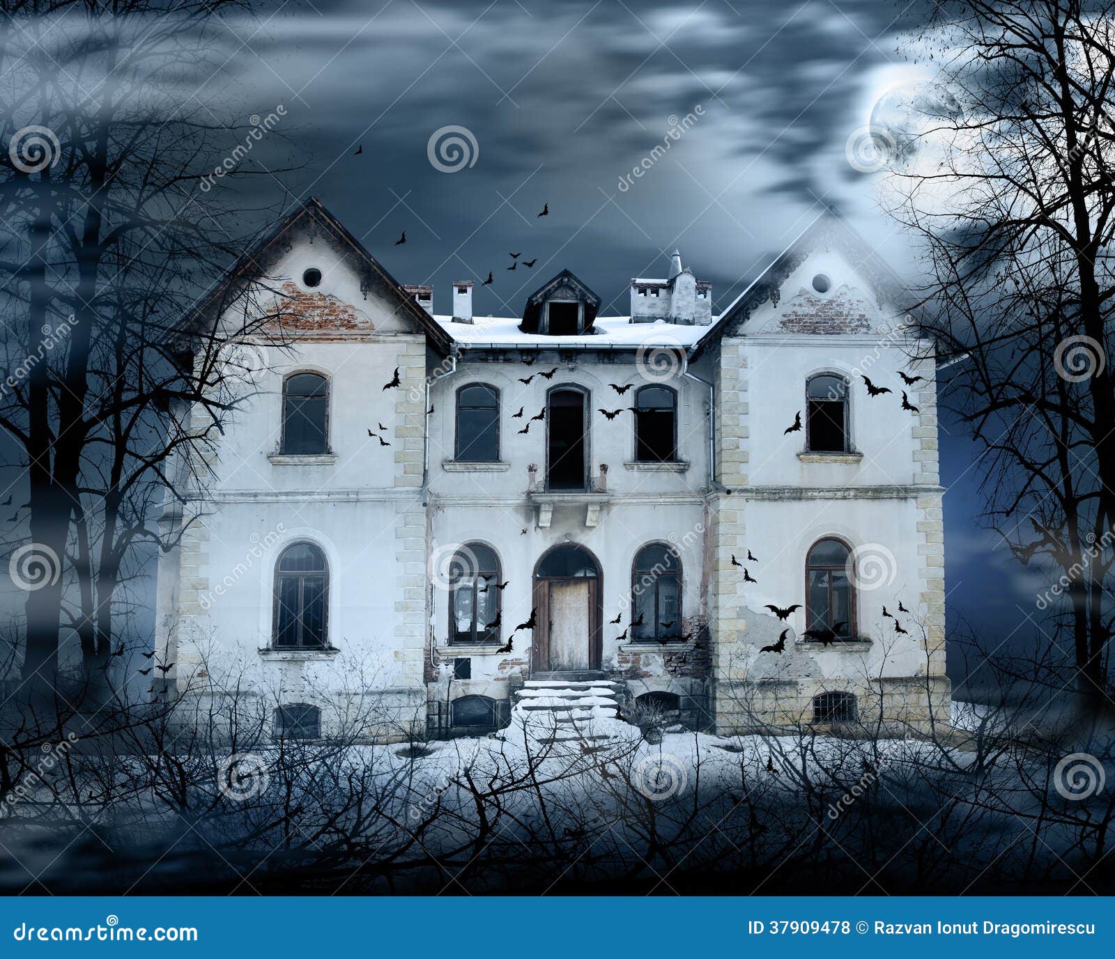 Spookhuis stock foto. Image of kwaad, vrees, huis, maan - 37909478